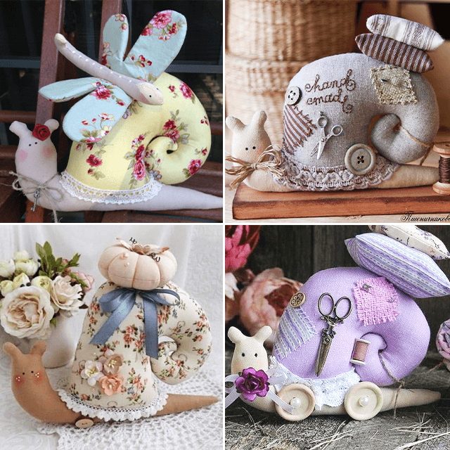 Textile Snail in Tilda Style Templates- With Instructions