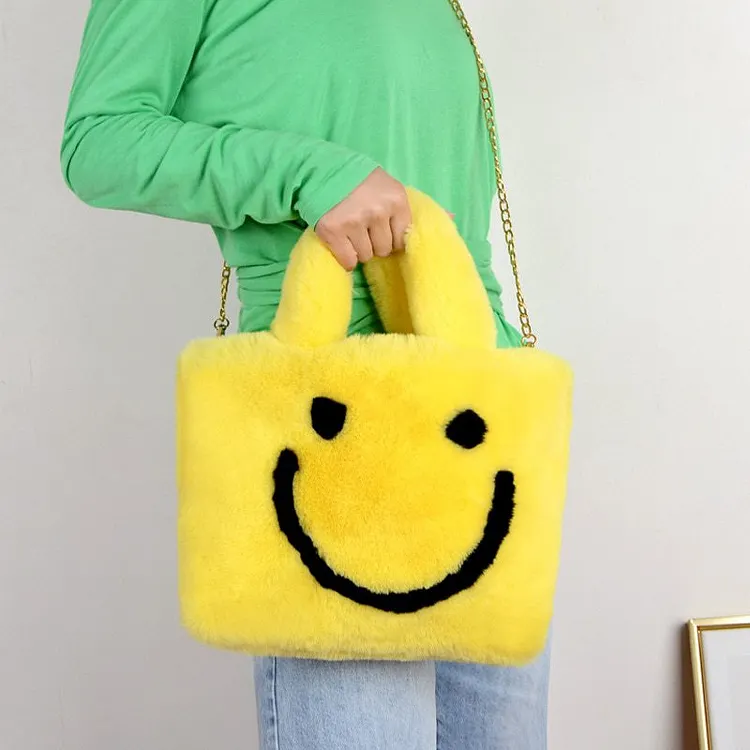 Smiley Face Plush Shoulder Bag
