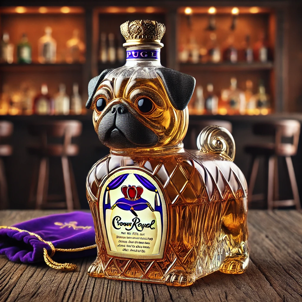 Pug Whiskey Bottle