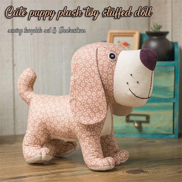 Cute puppy | plush toy | stuffed doll - sewing template set & Instructions