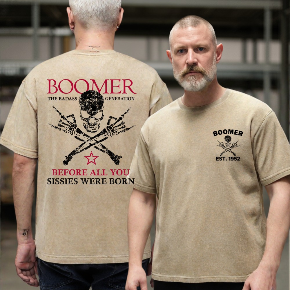 Gen X Boomer Vintage Washed Heavyweight Cotton Tee