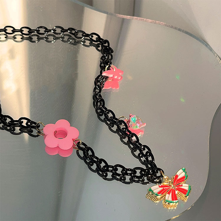 Cute Flower Butterfly Necklace