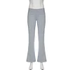 SOLID COLOR BASIC LOW RISE FLARED PANTS