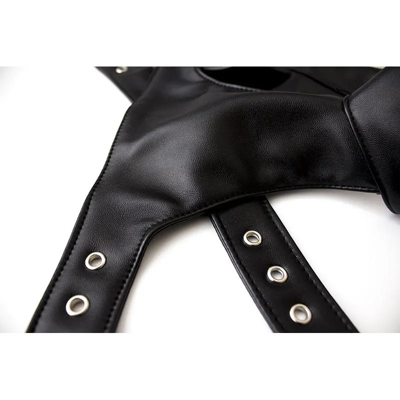 uaang Leather Body Chest Harness Straps Metal Eyelets Double Shoulders ...