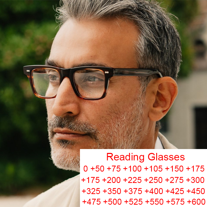 Vintage Square Small Frame Reading Glasses Men Retro Rectangle ...
