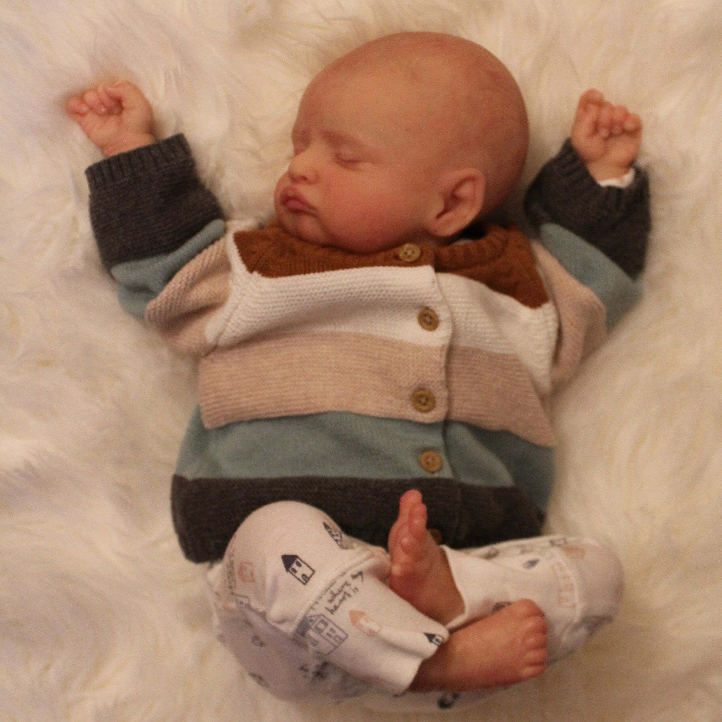 20" Chubby Cheeks Realistic Silicone Reborn Asleep Baby Doll Danika