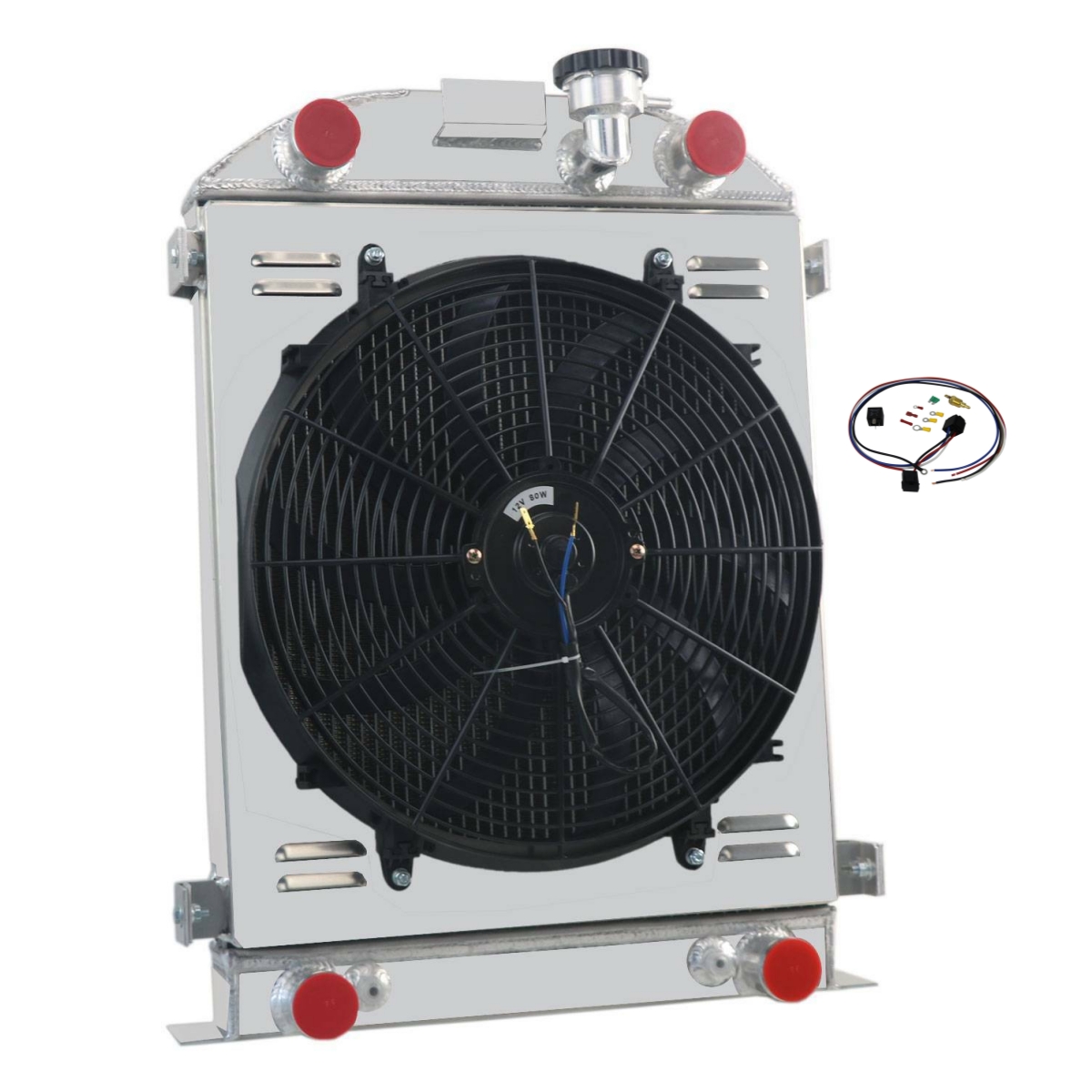 3 Row Radiator Shroud Fan For 1932 Ford High Boy Model FlatHead V8 3.3L