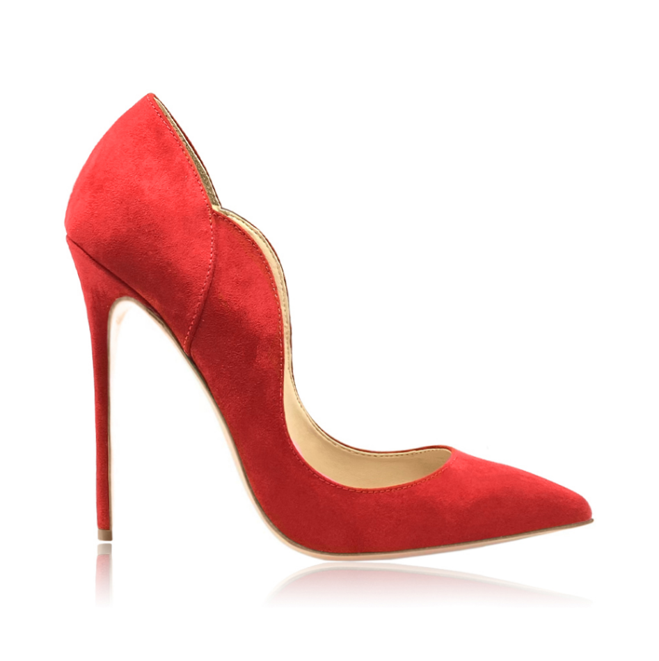 Red Suede Stilettos Pumps Vdcoo