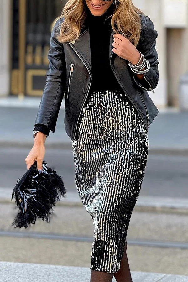 Gorgeous sequin hip-hugging skirt