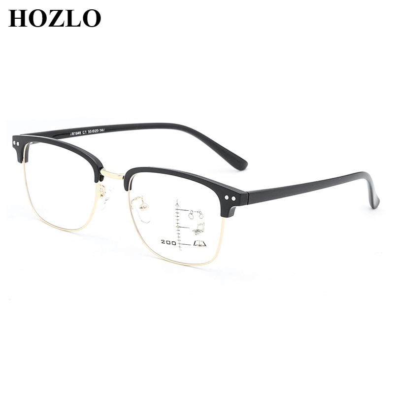 Women TR90 Rivet Progressive Myopia Multifocal Glasses Men Nearsighted ...