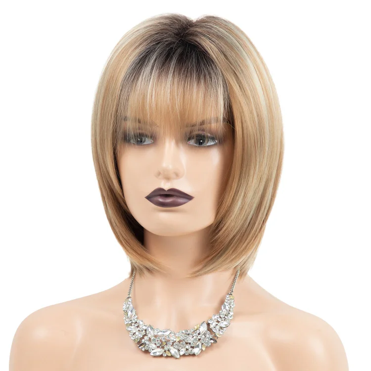 Blonde Highlight Short Pixie Bob Wig