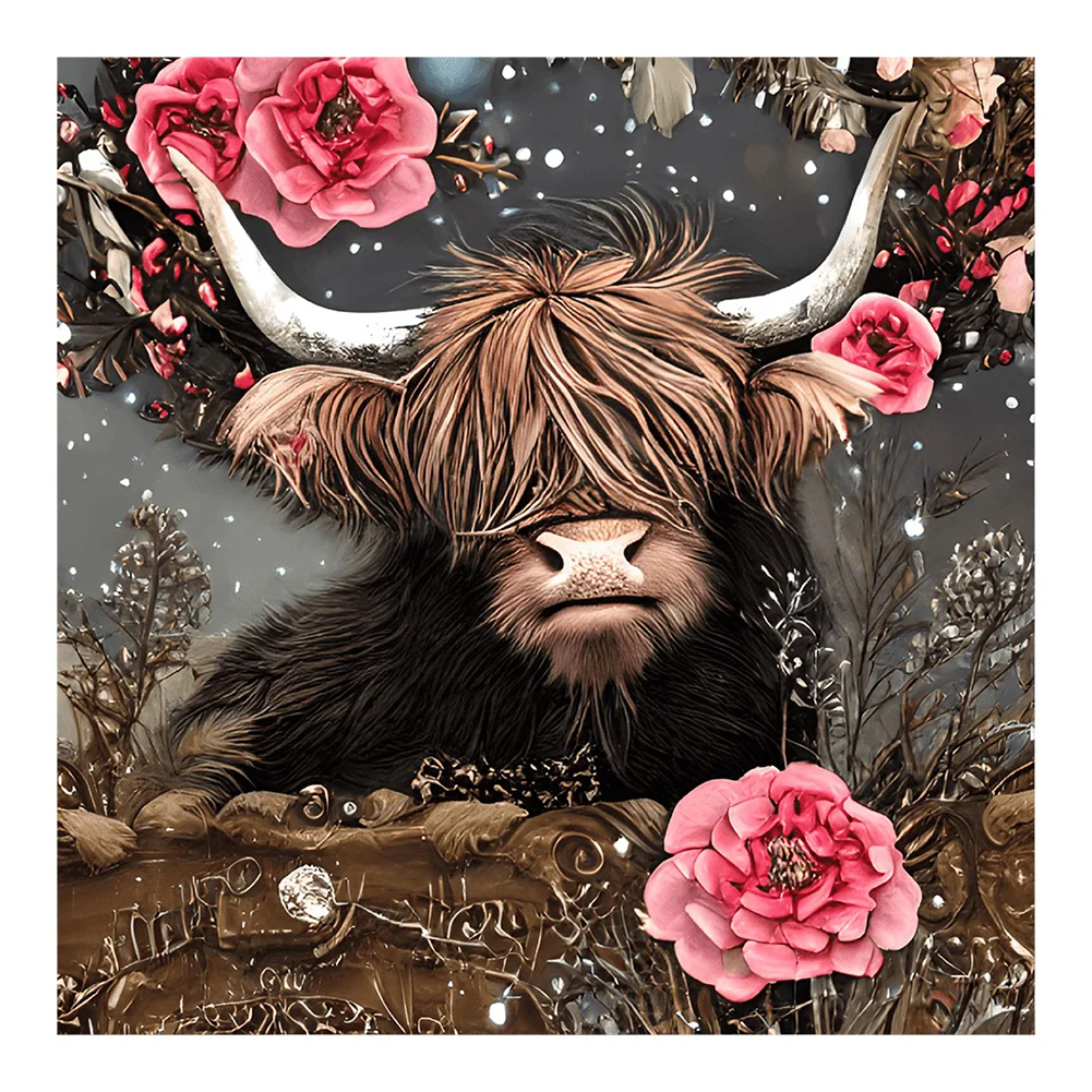 Flower Yak (canvas) full round/square drill diamond painting