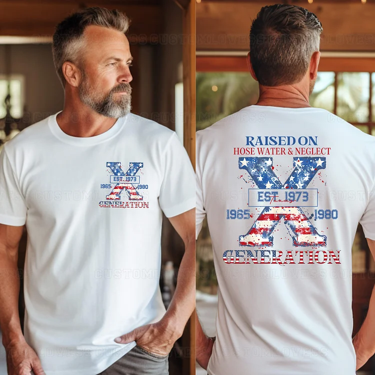 Custom Gen X American Flag T-Shirt