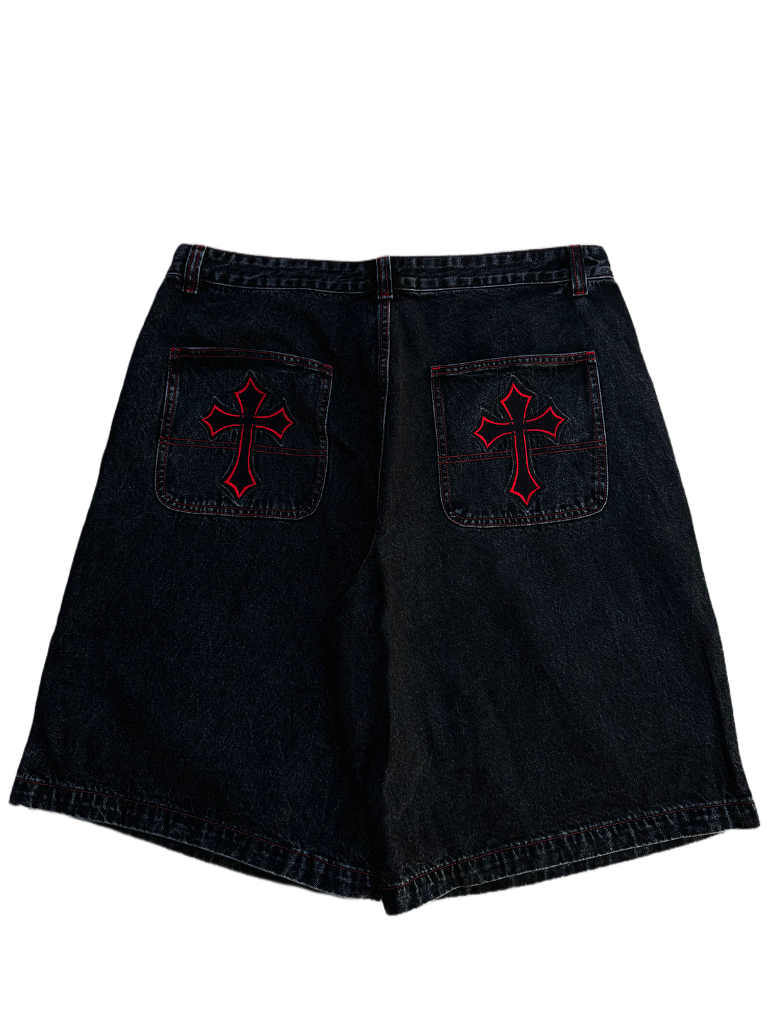 Red Stitch Cross Jorts