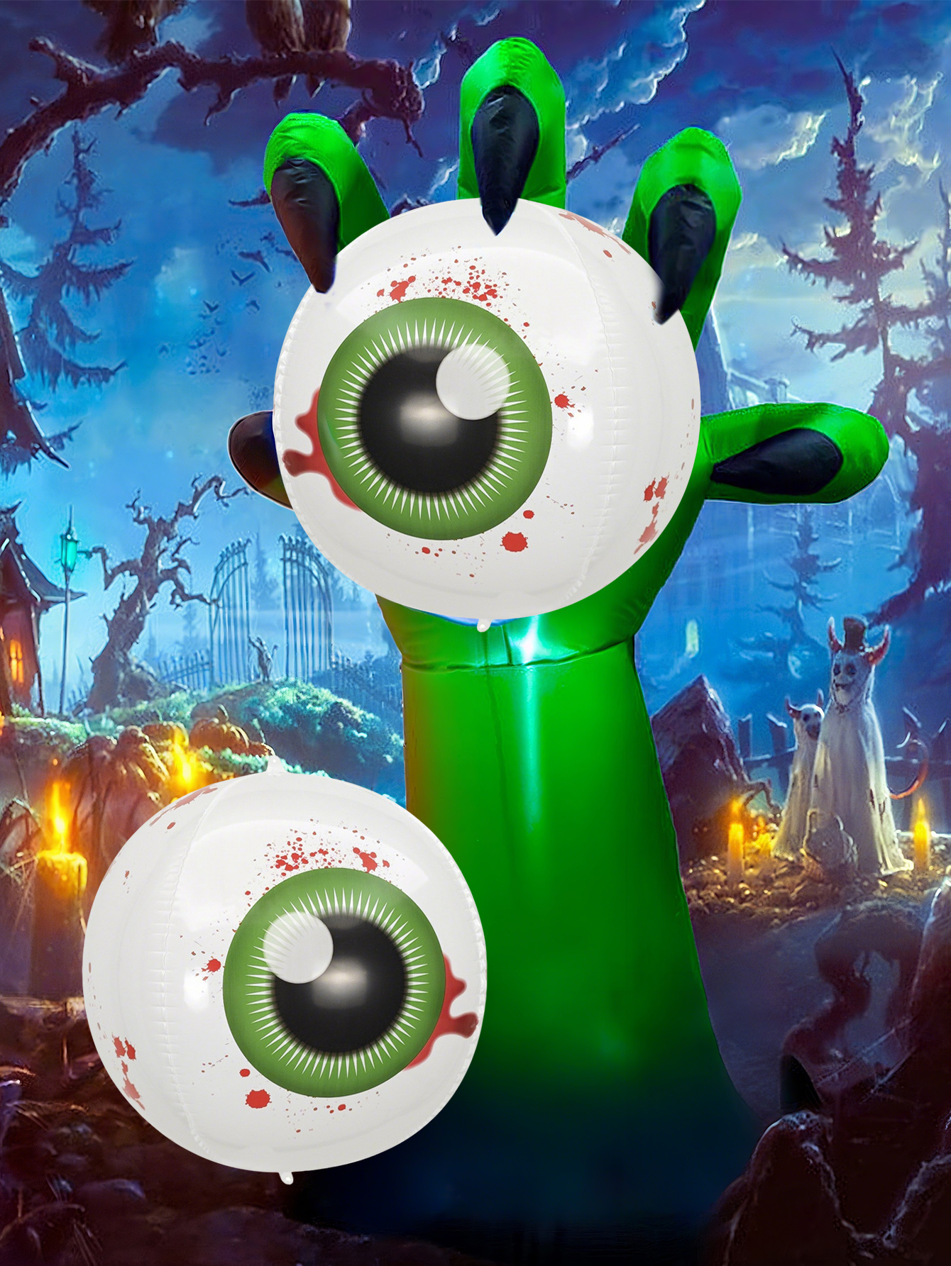 2/4pcs Halloween Ghost Eye Balloons, 15 Inch 4D Aluminum Film, Horror ...