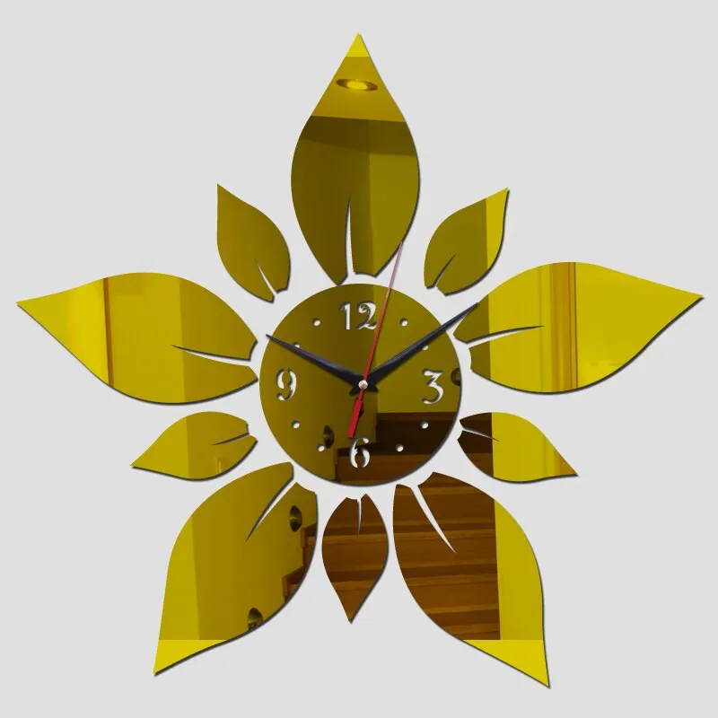 Nigikala Clocks Plum Acrylic 3D Stickers Diy Vintage Mirror Quartz ...