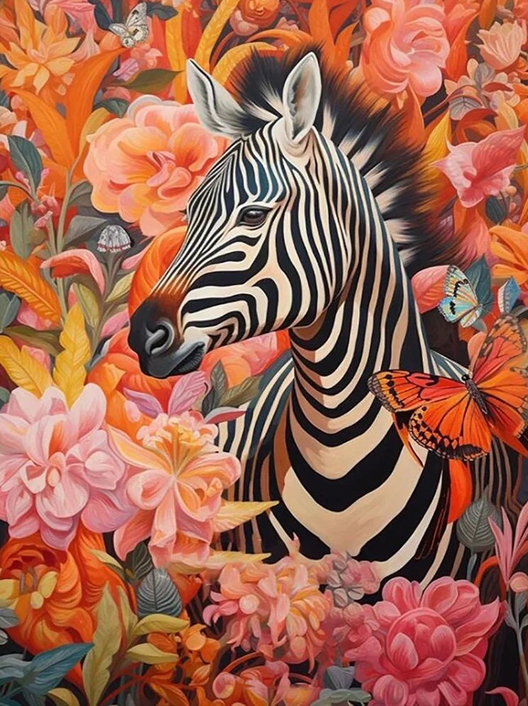 DIY Painting By Numbers | Zebra In The Bush - 40*50cm