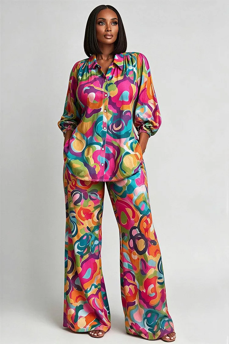 Xpluswear Design Plus Size Vacation Multicolor All Over Print Shirt ...