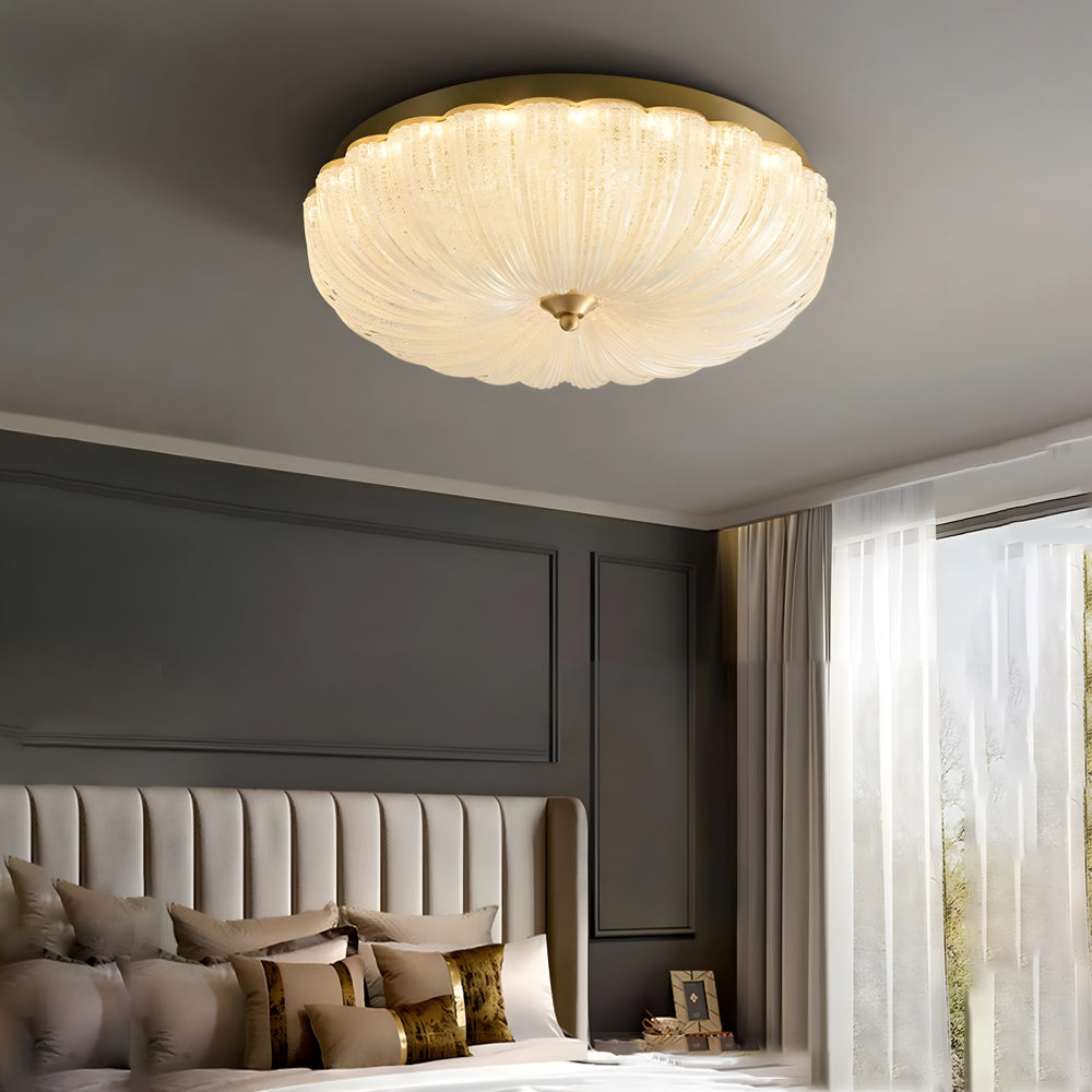 3-Step Dimming Copper Glass Ceiling Light | Modern Vintage Design for ...