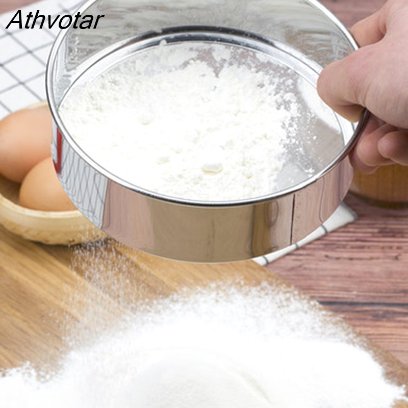 Athvotar Fine Mesh Flour Sifter Professional Round Stainless Steel ...