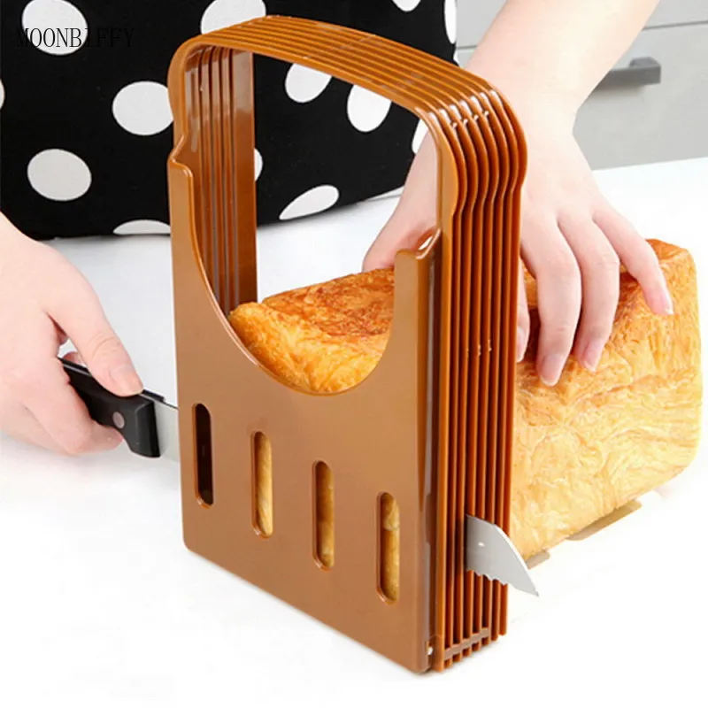 Nigikala Toast Bread Slicer Plastic Foldable Loaf Cut Rack Cutting ...