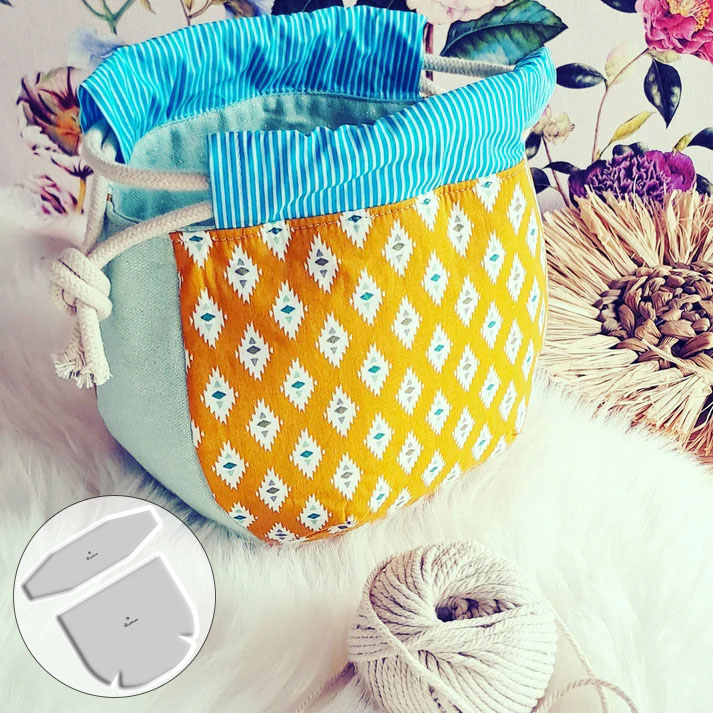 DIY Drawstring Bag Sewing Templates（2Pcs）-Including Tutorial Instructions