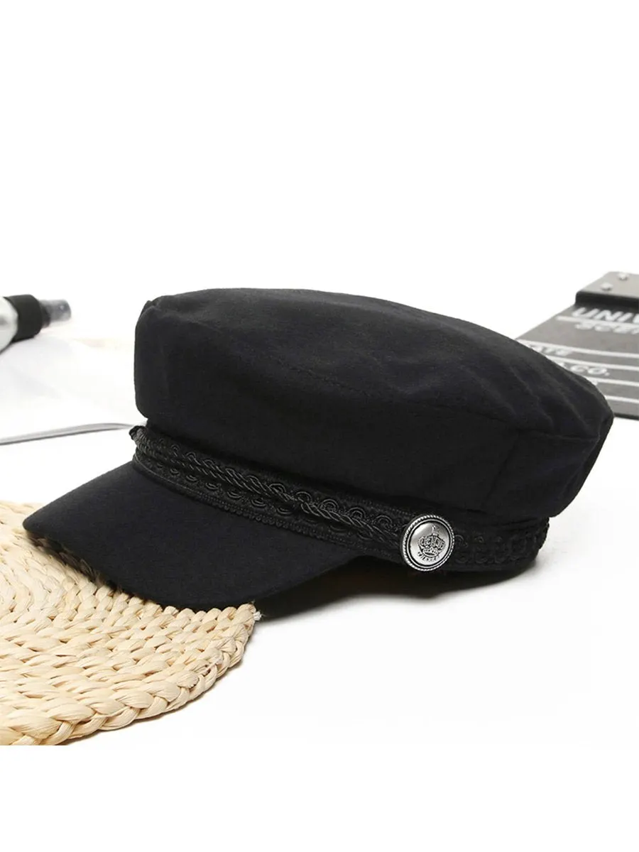 Streetwear Hat Fashion Wool Octagonal Cap