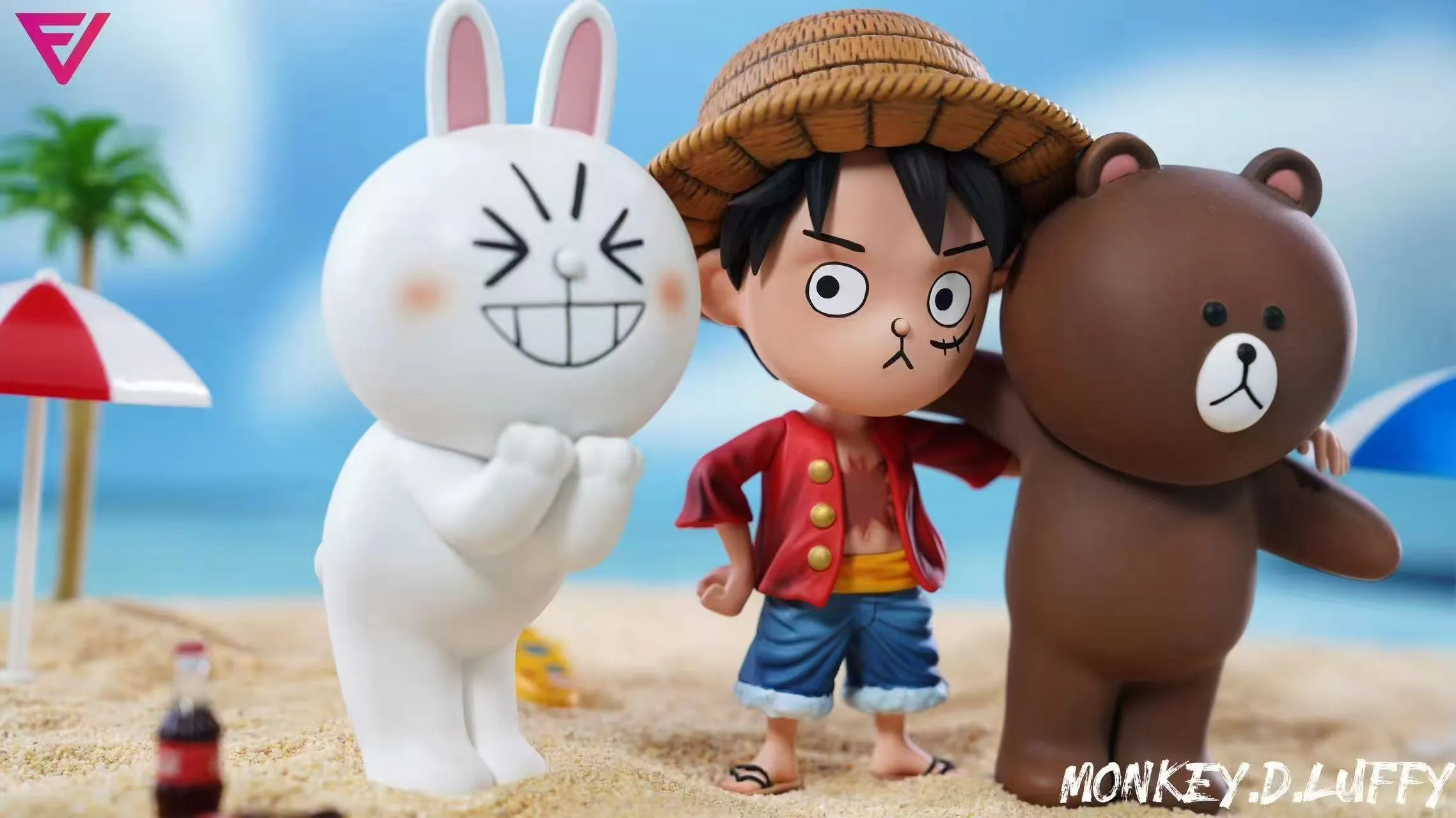 Chibi Ver. Monkey D. Luffy & Bear & Bunny - ONE PIECE Resin Statue ...
