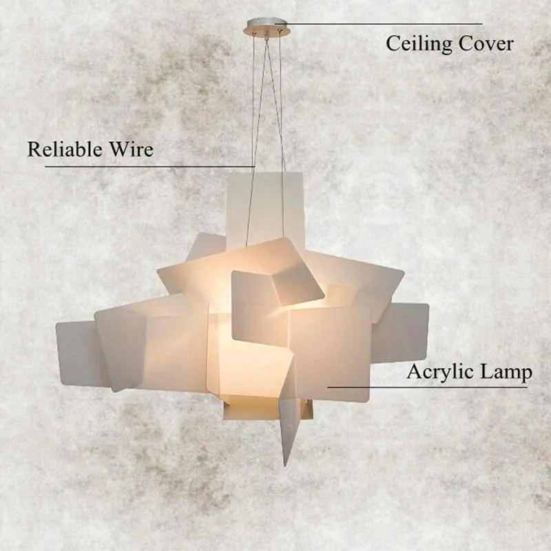 Modern Big Bang LED Pendant Lights White/Red Stacking Acrylic Pendant ...