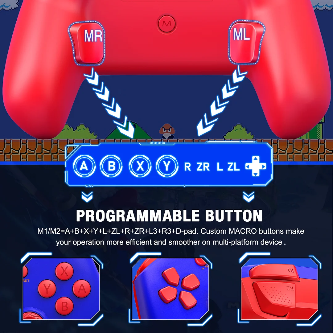 DinoFire Wireless Controller for Nintendo Switch/Switch lite/OLED ...