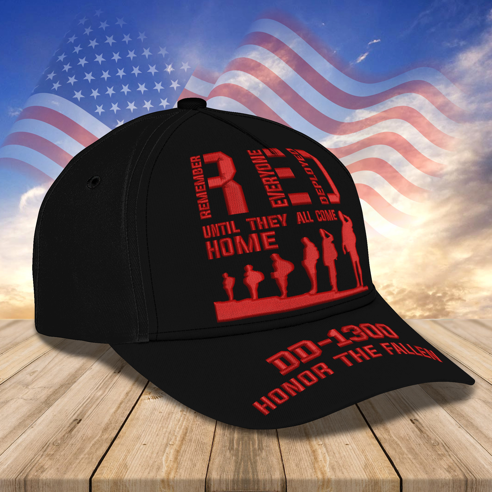 Custom Embroidery Cap - DD - 1300 RED Friday Honor For Fallen 2023 ...
