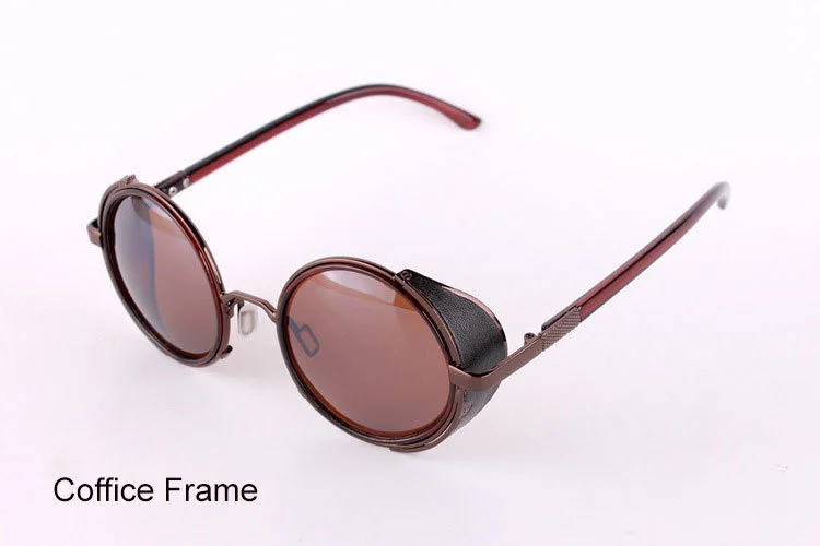 Men's Cooling Glasses Black Round Lenses Sunglasses Gold Frames Oculos ...