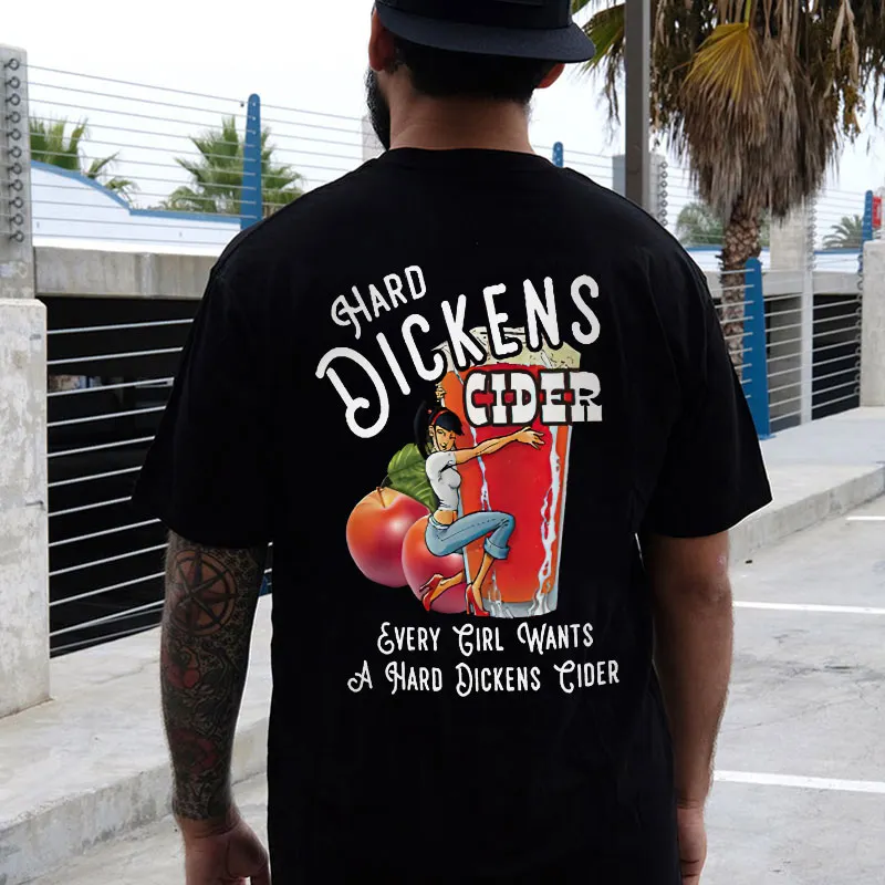Hard Dickens Sexy Lady With Fruit Juice Black Print T Shirt