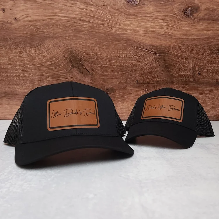 Dad and Son Trucker Hats | Cursive | Rectangle | Dad Gift | Toddler Kid ...