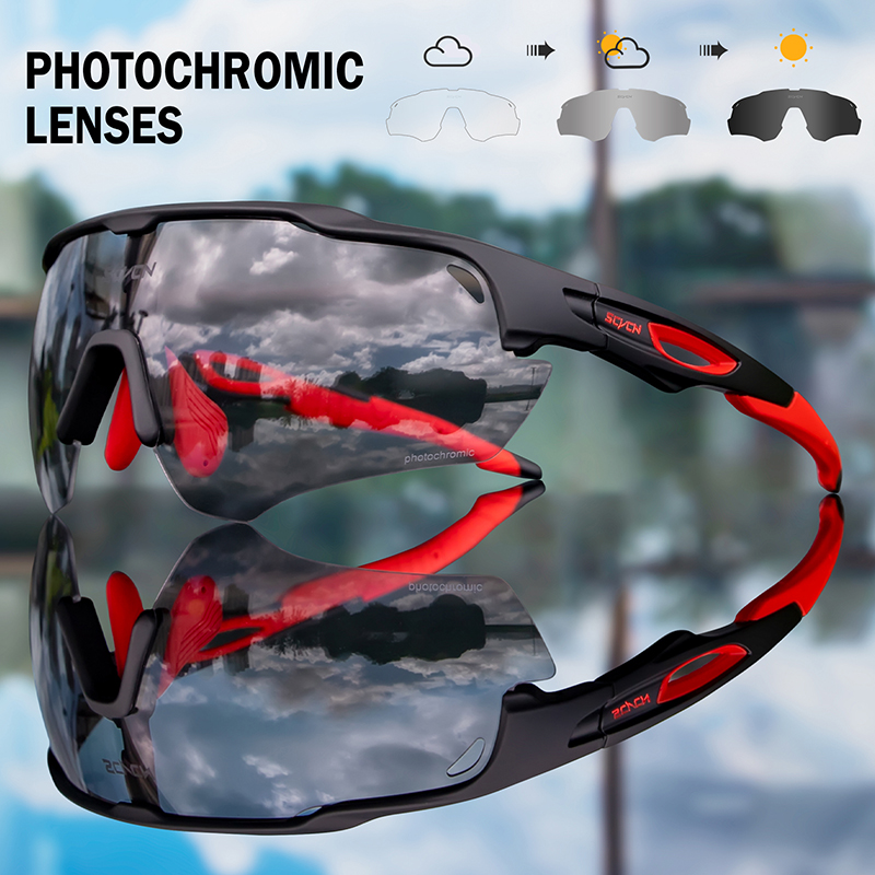 New Photochromic Cycling Sunglasses MTB Cycle Eyewear Men's Sunglasses ...