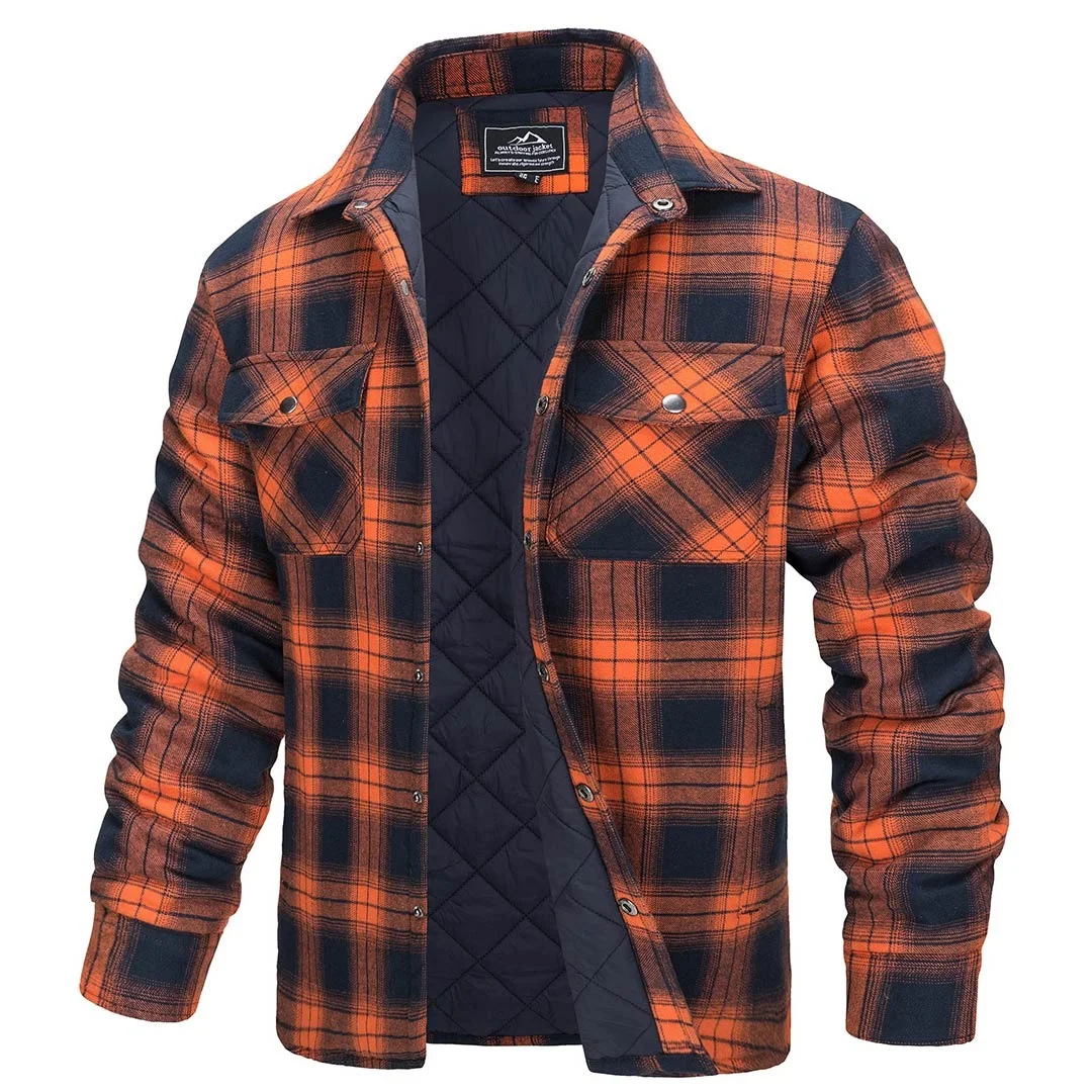 Men's Flannel Shirt Long Sleeve Button Down Jacket