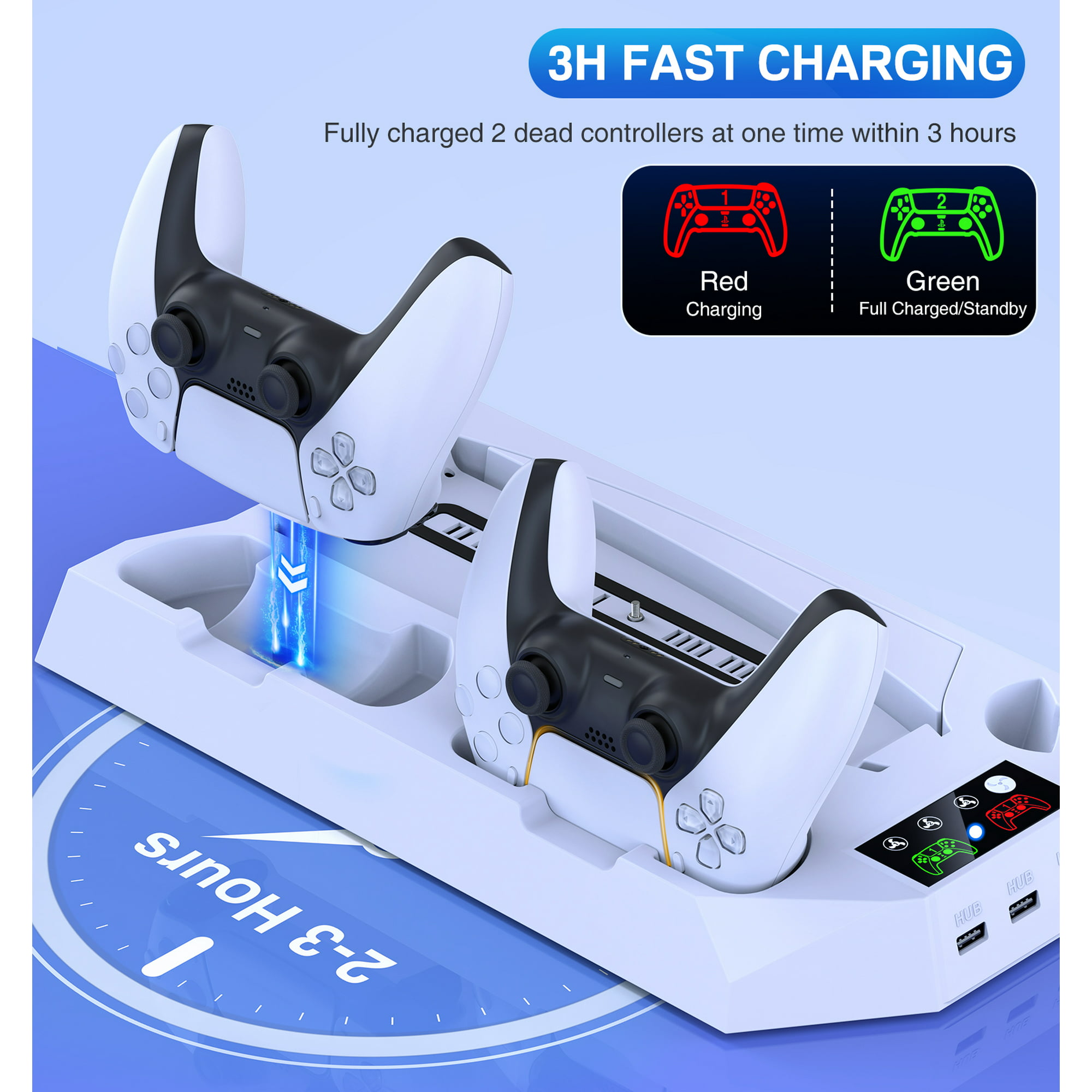 PS5 Stand with Cooling Fan,BEBONCOOL PS5 Accessories,Dual Charger ...