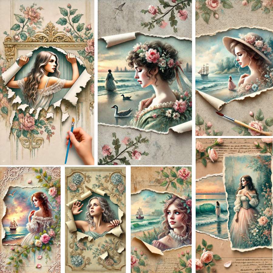 Vintage Poster Lady (40*60cm) Diamond Painting