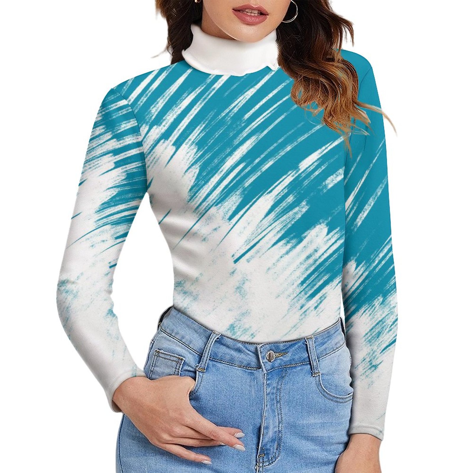 Customizable Turtleneck Sweater for Women
