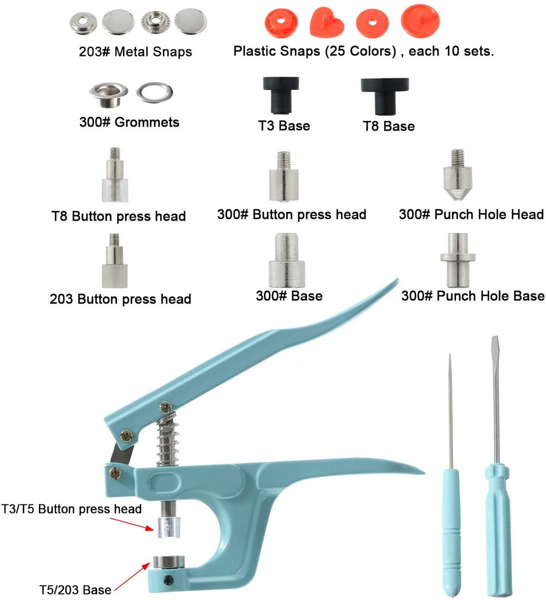 25 Colors Snaps and Snap Pliers Set