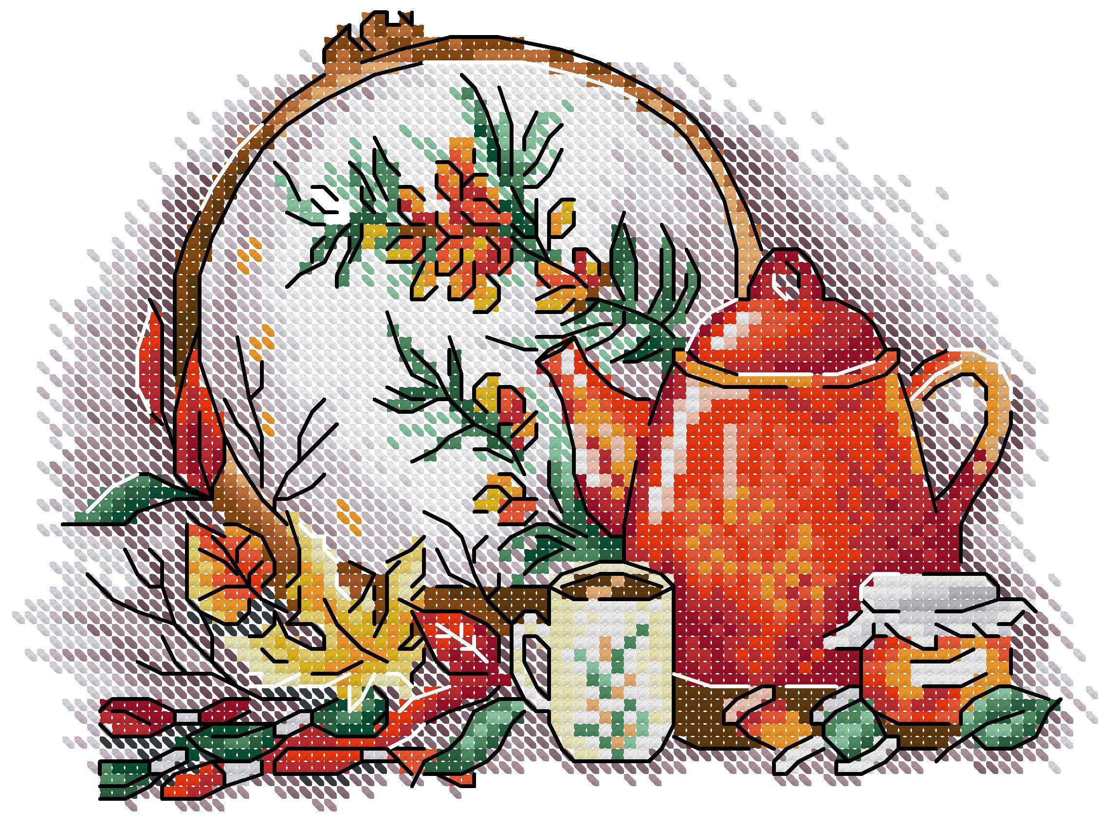Joysunday 14CT Stamped Cross Stitch - Cross stitch and afternoon tea ...