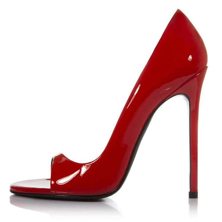 Red Patent Leather Stiletto Heels Pumps Vdcoo