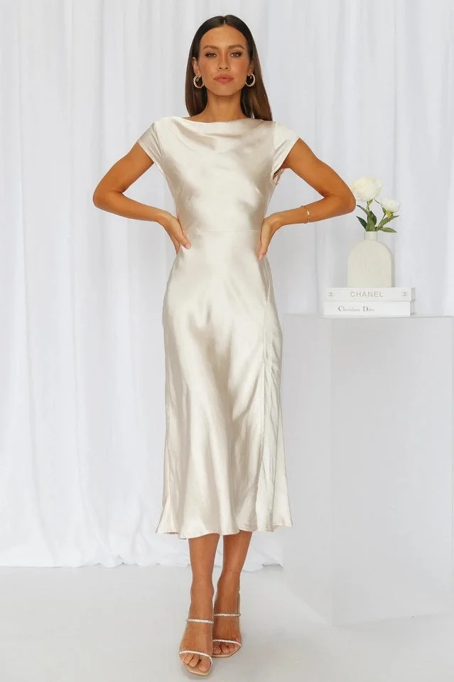 Get In Formation Satin Midi Dress