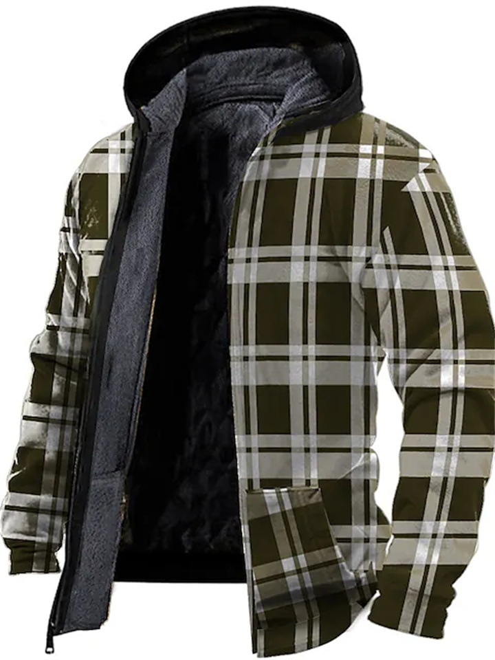 Men's Fleece Jacket Full Zip Hoodie Fleece Hoodie Sherpa Jacket Green ...