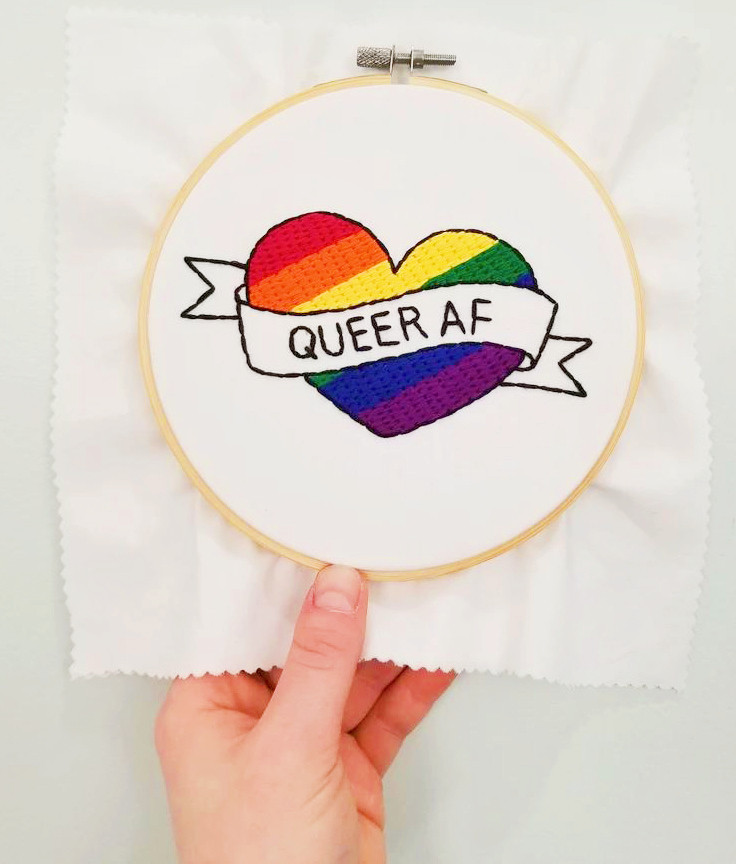 Water Soluble LGBT Embroidery Pattern Set, Peel and Stick Embroidery Kit