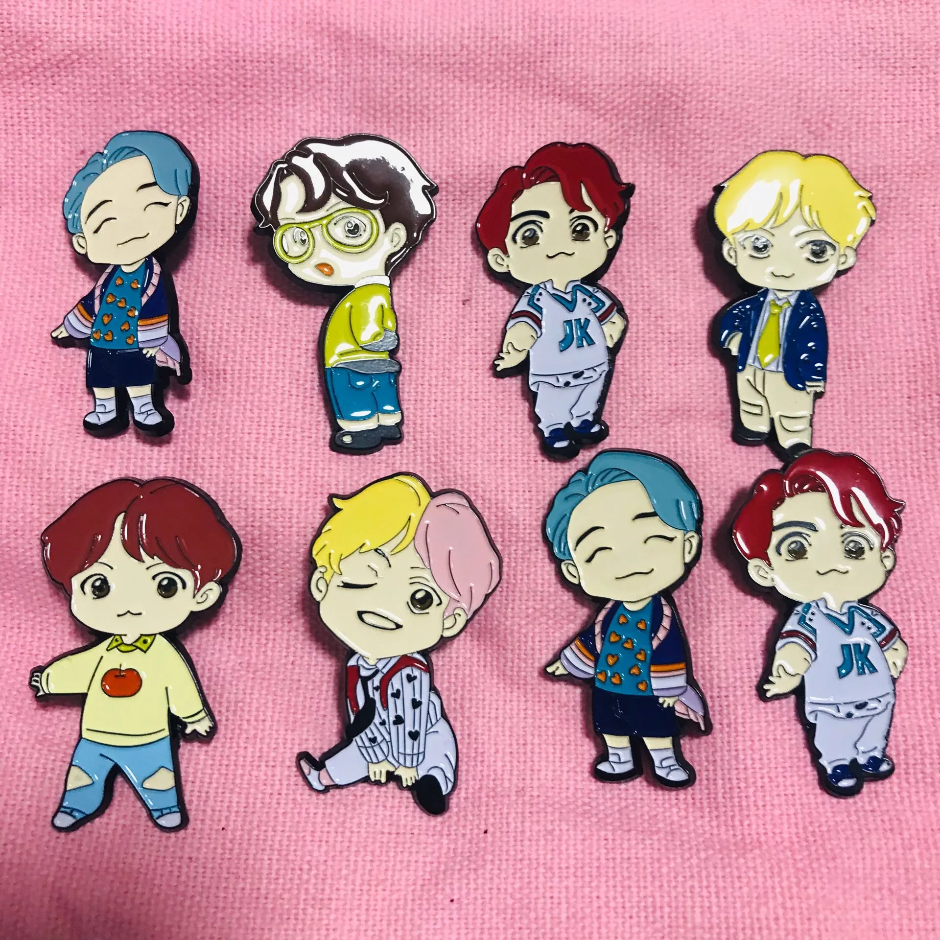 KPOP Bangtan Boys Enamel Pin Cartoon bts lapel Pins of The 7 JUNG KOOK ...
