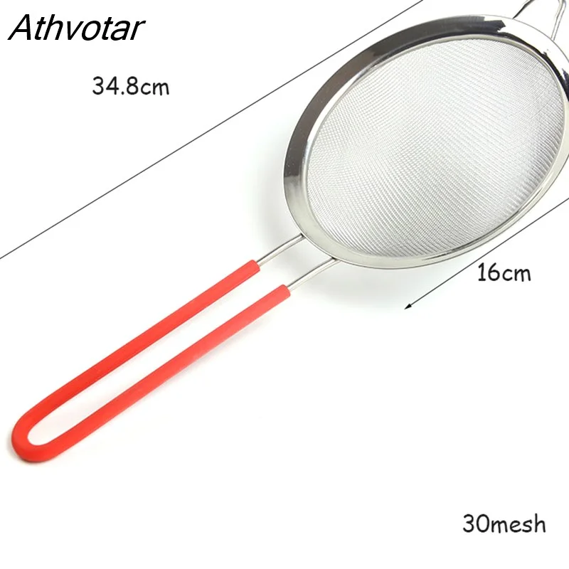 Athvotar Fine Mesh Flour Sifter Professional Round Stainless Steel ...