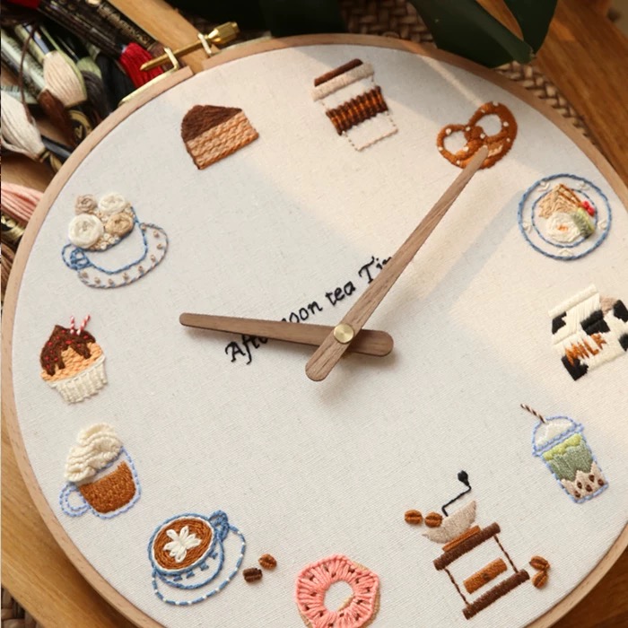 Tea & Coffee Clock Embroidery Kit