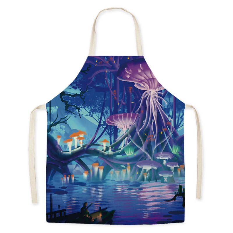 Linen Kitchen Apron - Fantasy