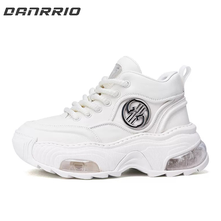 DANRRIO Luxury Trend High Top Leather Platform Sneakers | Booster Shoes